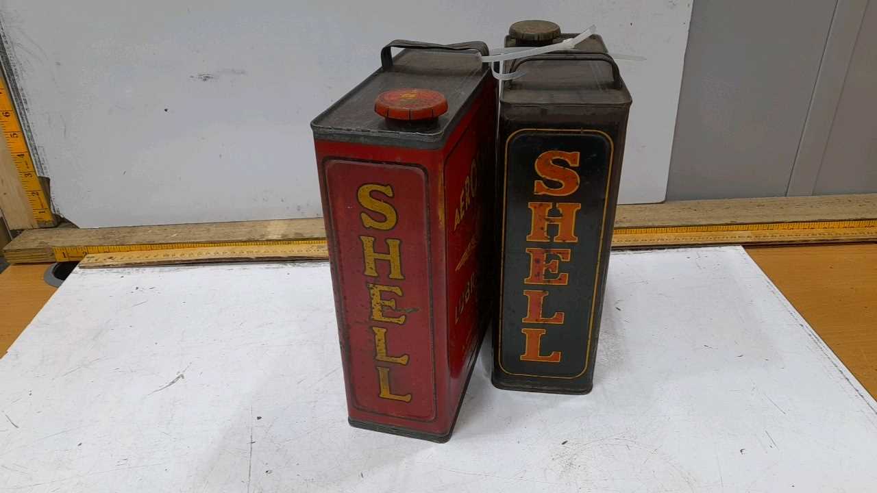 Lot 5 - 2X SHELL OIL TINS, AEROSHELL LUBRICATING AND