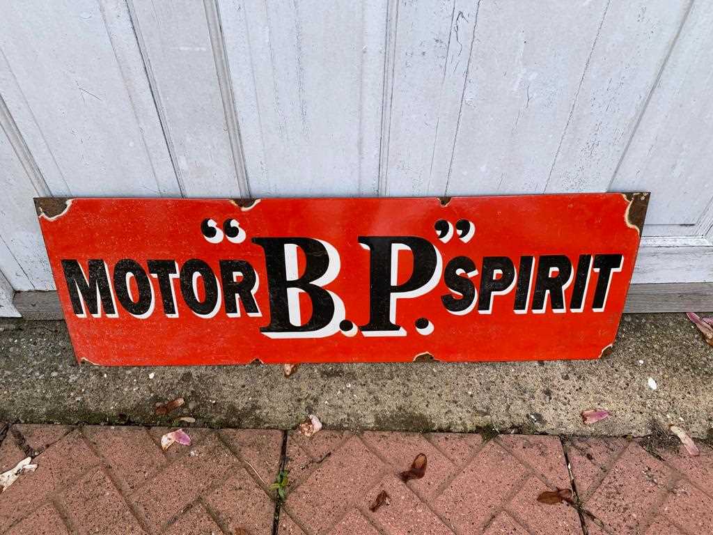 Lot 459 - B.P MOTOR SPIRIT ENAMEL SIGN