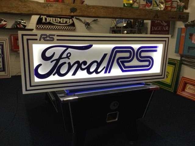 Lot 385 - LARGE ILLUMINATED FORD RS SIGN