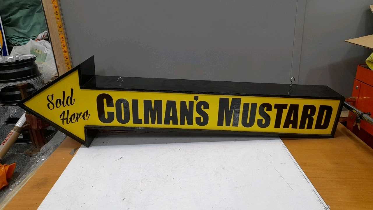 Lot 285 - SOLD HERE COLMANS MUSTARD DOUBLE SIDED ARROW