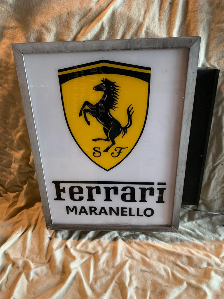 Lot 113 - FERRARI DOUBLE SIDED LIGHT UP SIGN