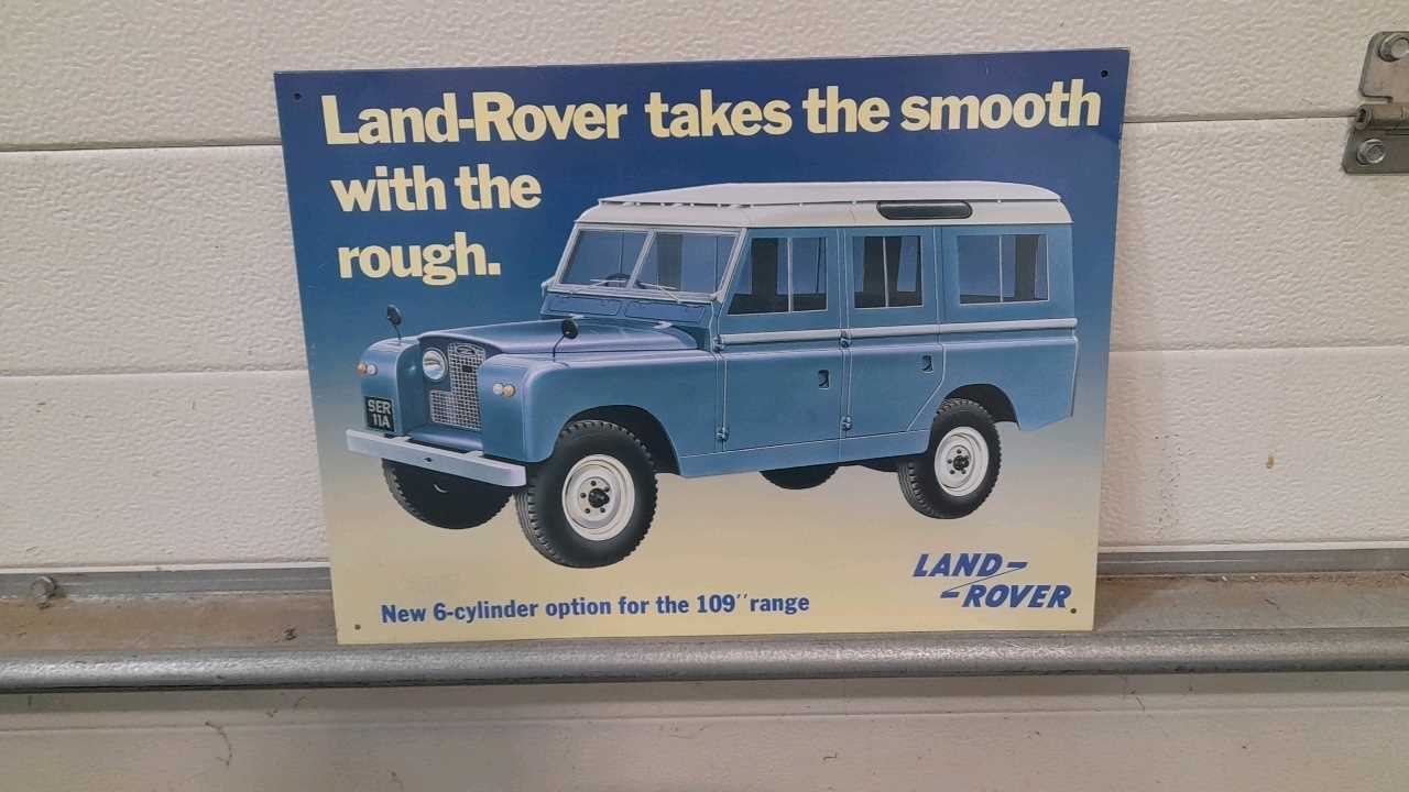 Lot 343 - LAND ROVER TIN SIGN 16" X 12"