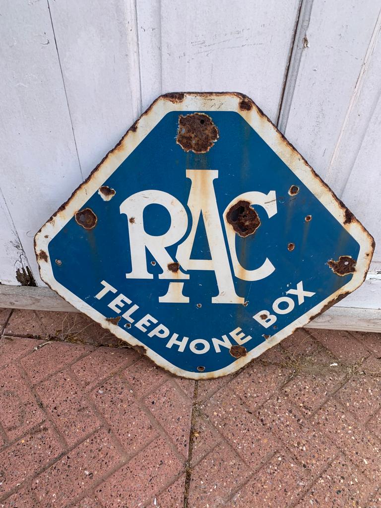 Lot 137 - RAC TELEPHONE BOX ENAMEL SIGN