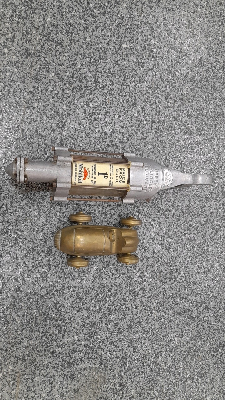 Lot 9 - 1940'S REDEX DISPENSER AND BRASS RACING CAR