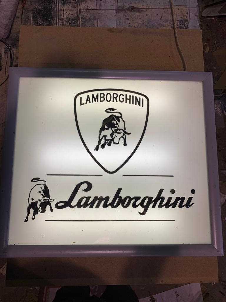 Lot 551 - LAMBORGHINI LIGHT UP SIGN 25" X 29"