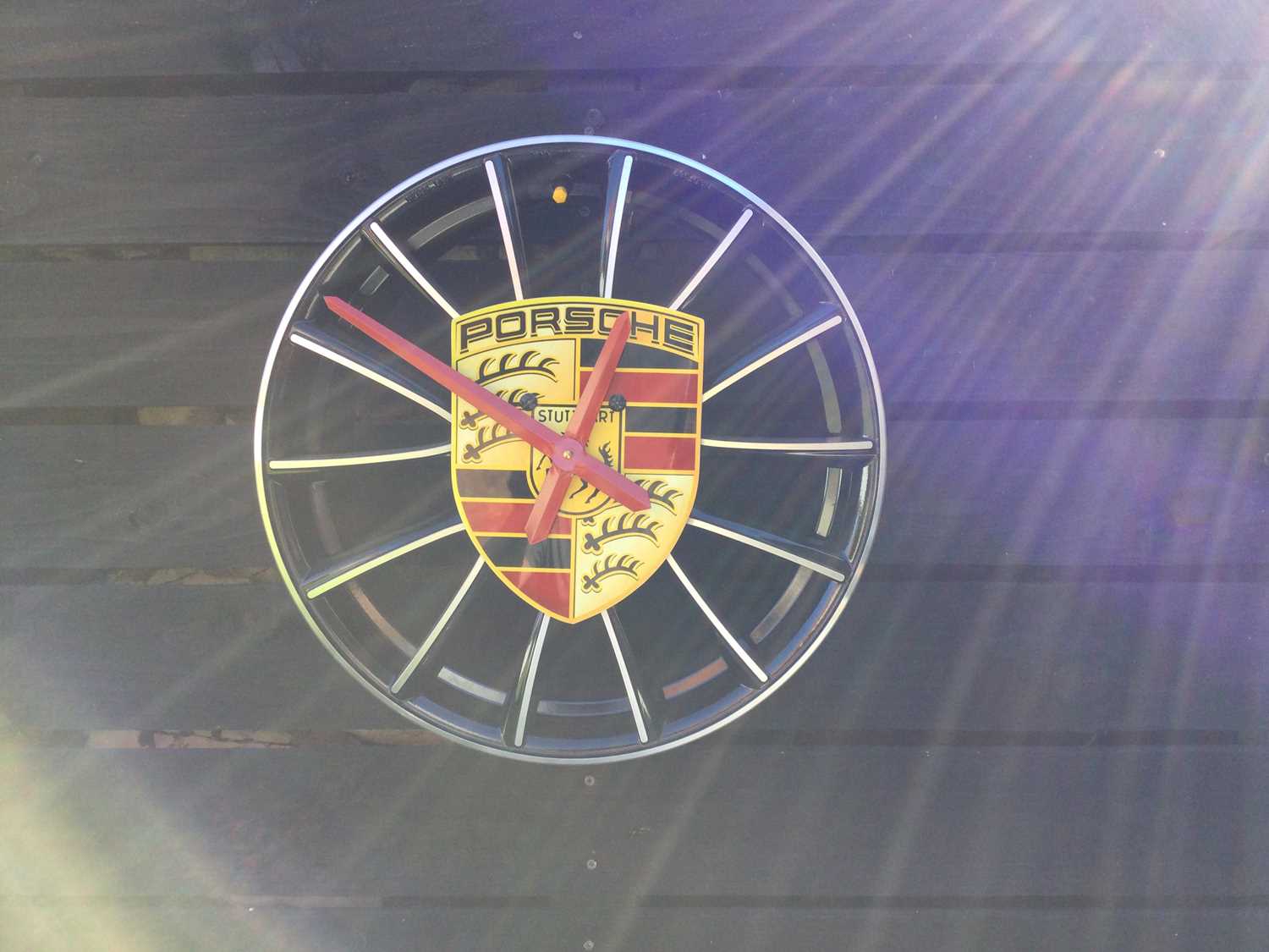 Lot 322 - PORSCHE ALLOY WHEEL CLOCK