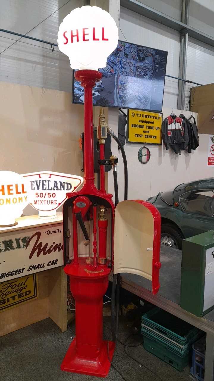 Lot 274 - GILBERT & BARKER 1940's FAT LADY FUEL PUMP