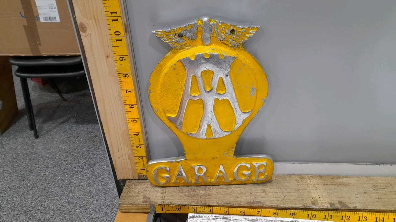 Lot 582 - AA GARAGE DOUBLE SIDED CAST REPRO SIGN