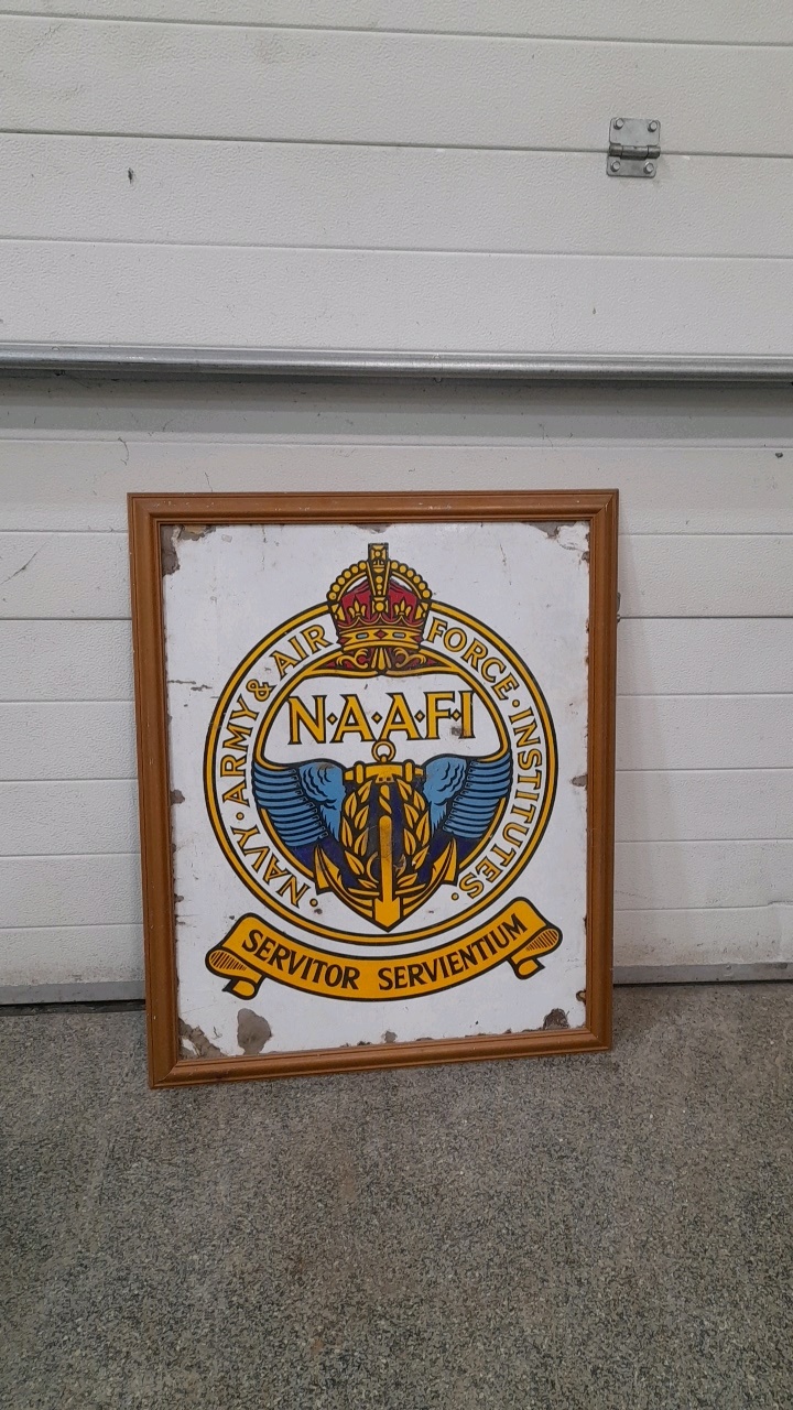 Lot 667 - NAAFI FRAMED SIGN