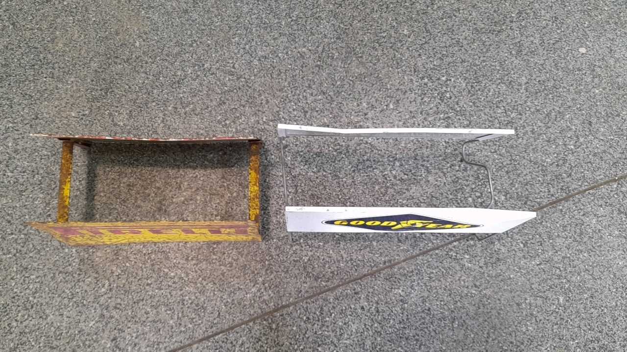 Lot 30 - 2X SPARE WHEEL/TYRE ADVERTISING SIGNS