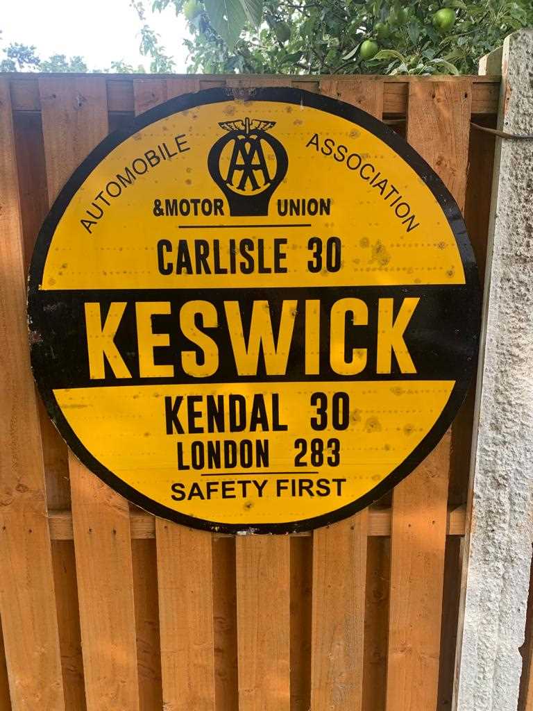 Lot 466 - AA ROUND SIGN KESWICK 30" DIA