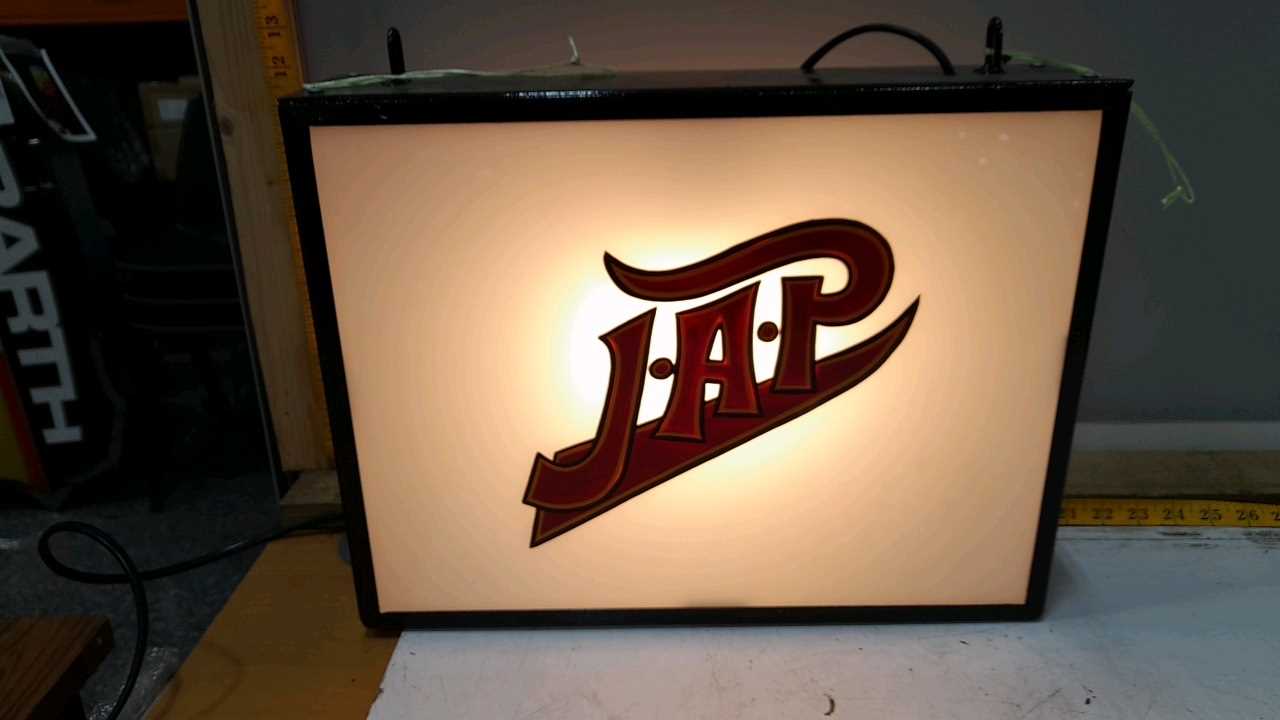 Lot 132 - J.A.P LIGHT UP SIGN 17"X13"