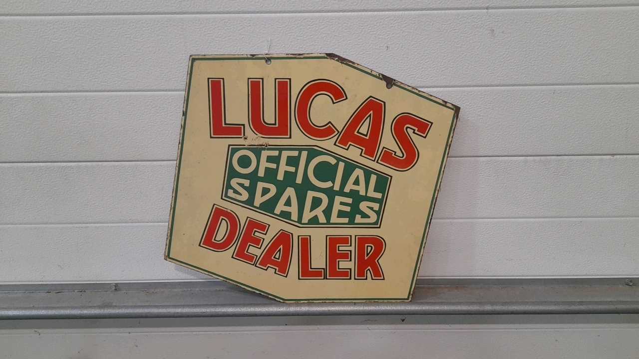 Lot 62 - LUCAS OFFICIAL SPARES DEALER SIGN DOUBLE