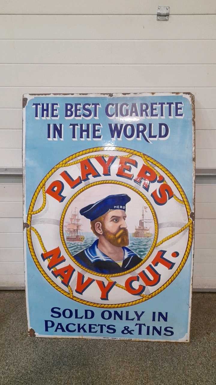 Lot 86 - PLAYERS NAVY CUT SIGN 60" X 40"