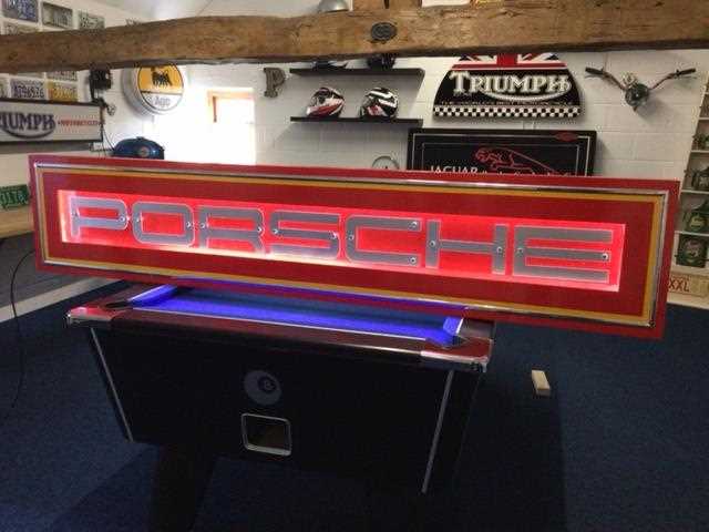 Lot 158 - LARGE ILLUMINATED PORSCHE SIGN