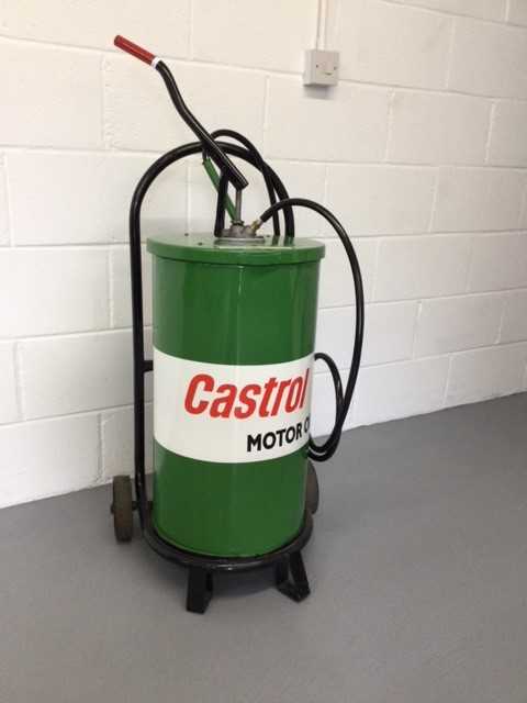 Lot 170 - CASTROL FORECOURT TROLLEY WITH BARREL PUMP