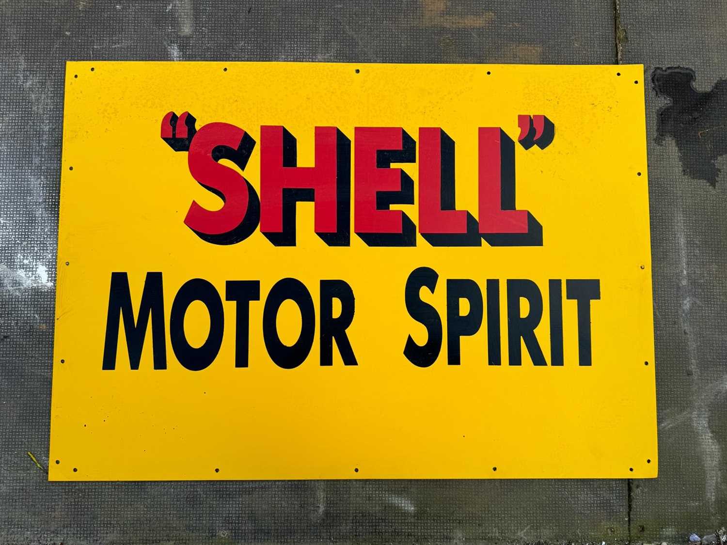 Lot 217 - TIN SHELL MOTOR SPIRIT SIGN 34" X 24"