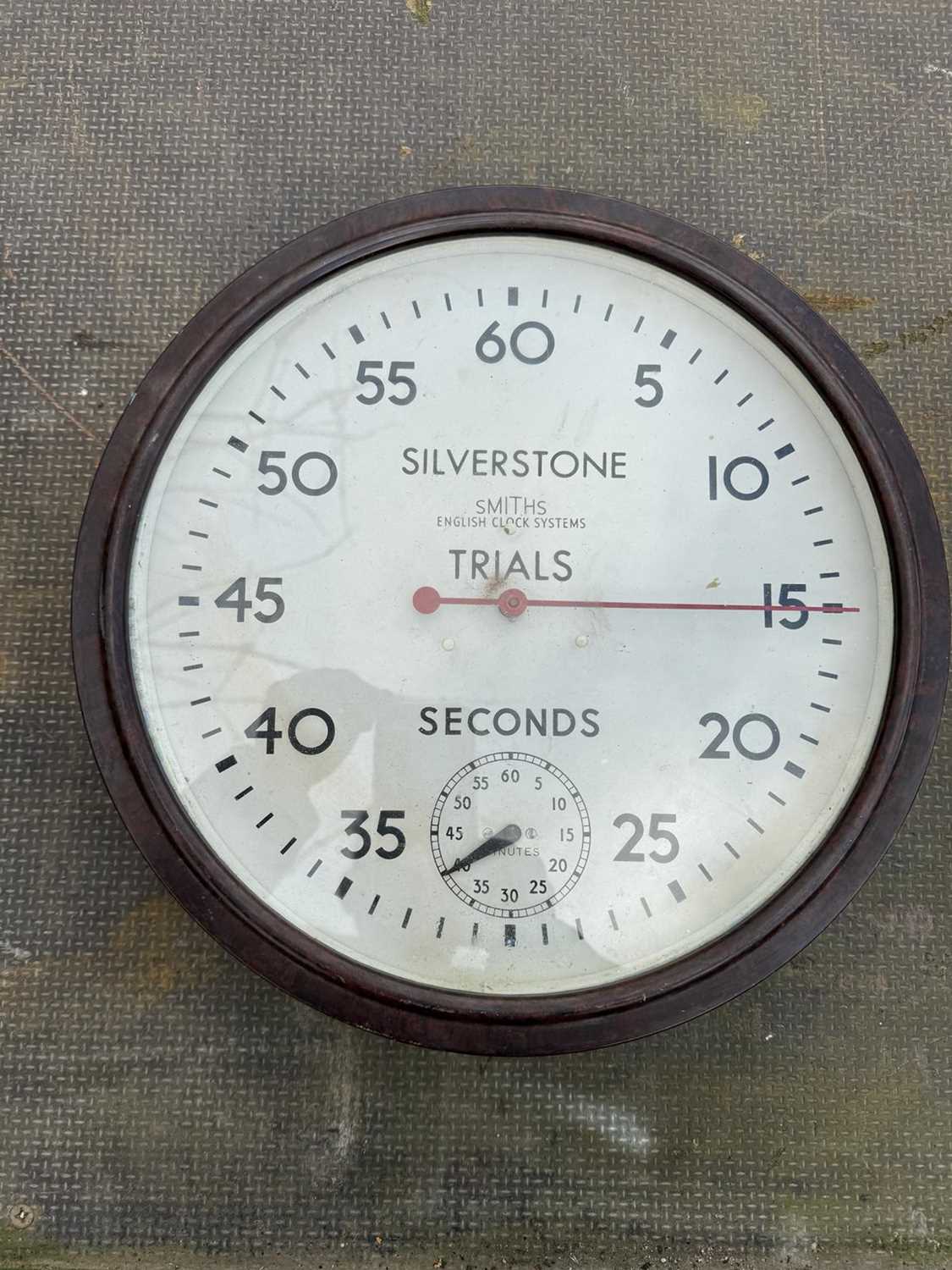Lot 350 - SILVERSTONE TRIALS CLOCK 12" DIA