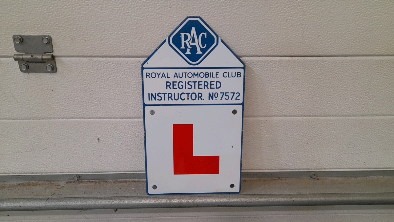 Lot 30 - RAC ENAMEL LEARNER SIGN 13" x 7"
