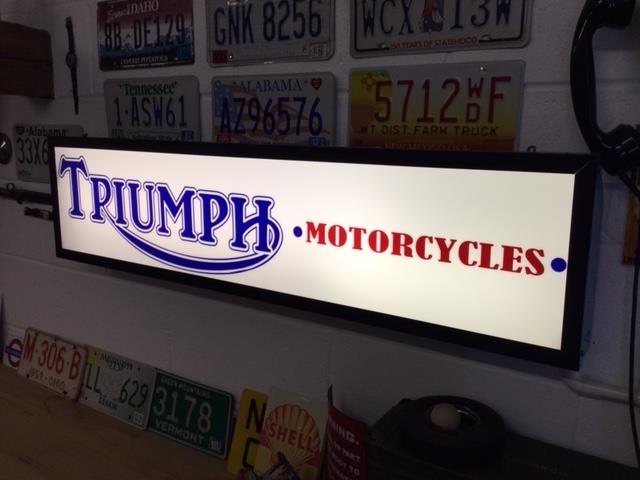 Lot 266 - ILLUMINATED TRIUMPH MOTORCYCLES SIGN
