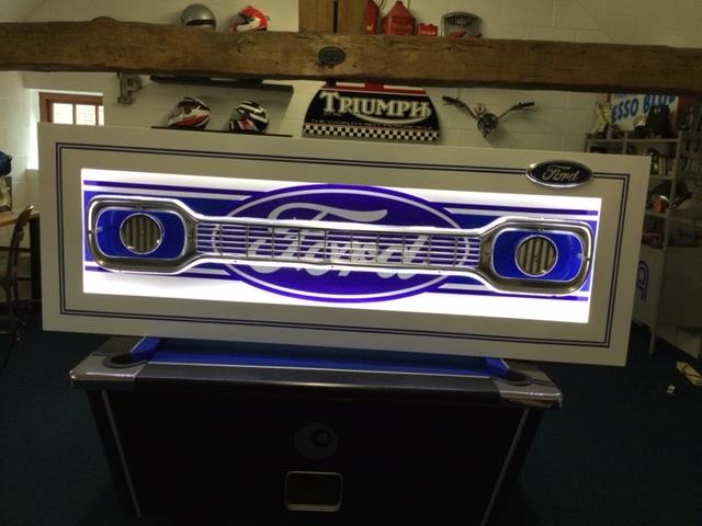 Lot 286 - LARGE ILLUMINATED FORD ESCORT GRILLE SIGN