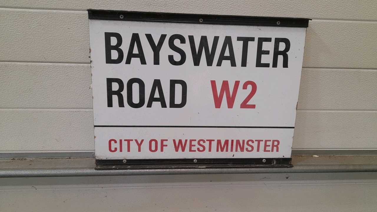 Lot 245 - BAYS WATER ROAD W2 DOUBLE SIDED STREET SIGN