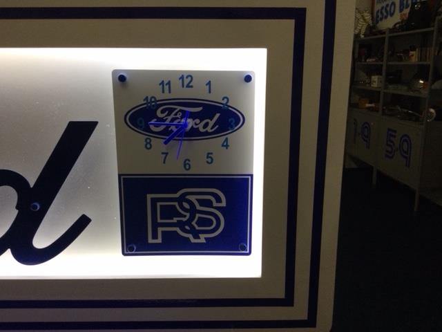 Lot 155 - LARGE ILLUMINATED FORD RS SIGN WITH CLOCK