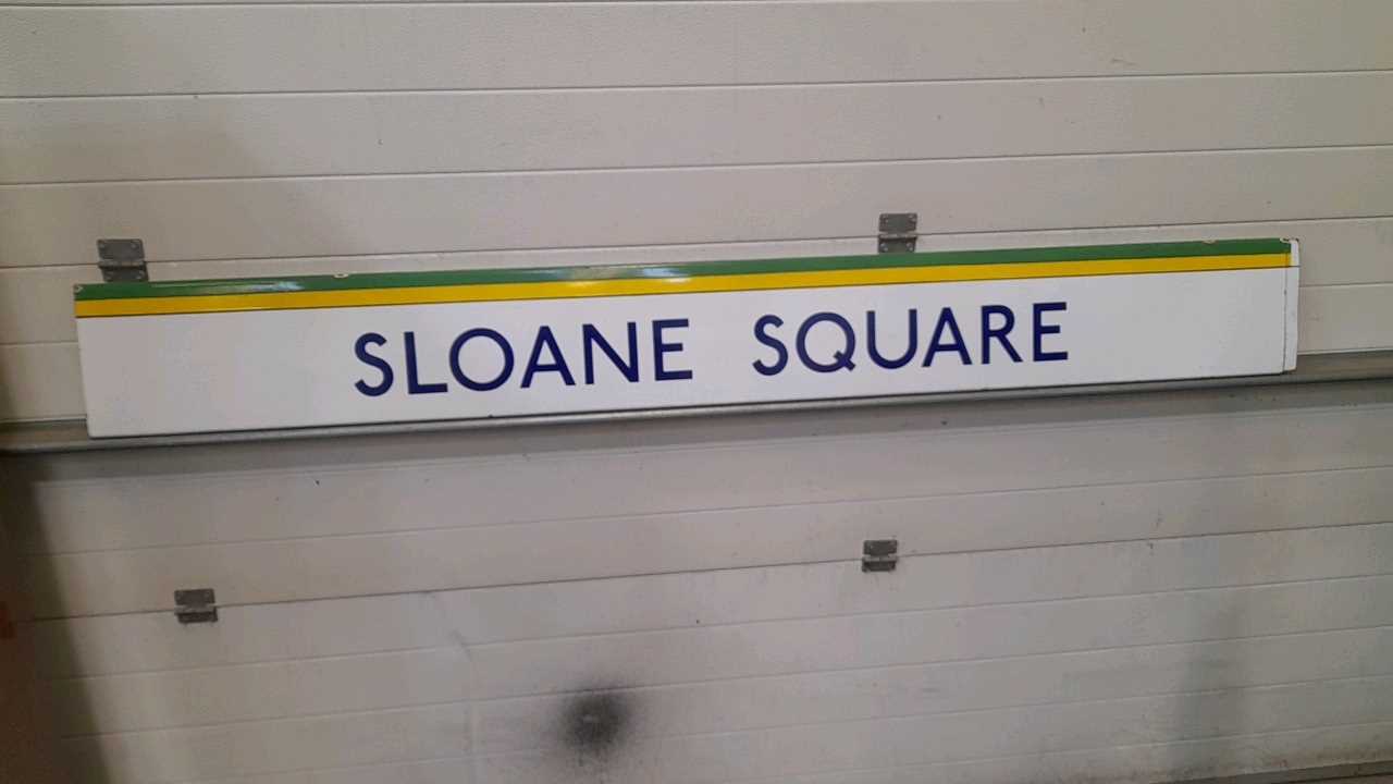 Lot 283 - LONDON UNDERGROUND SLOANE SQUARE ENAMEL SIGN