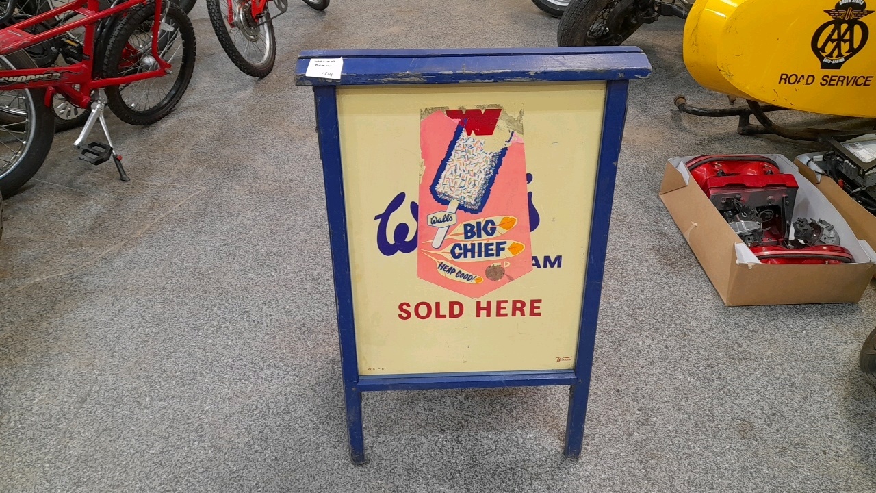 Lot 681 - WALLS ICE CREAM , DOUBLE SIDED ADVERTISING