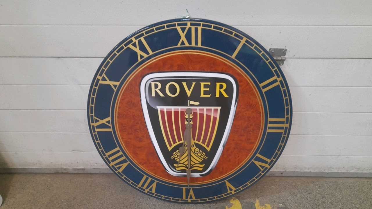 Lot 607 - ROVER CLOCK PAINTED AND CLEAR GLOSS LACQUER