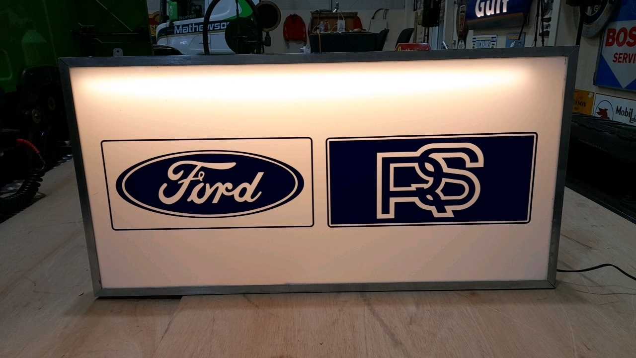 Lot 67 - FORD RS LIGHT-UP SIGN 40" X 20"