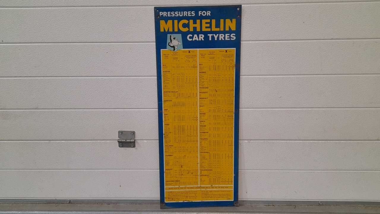 Lot 627 - MICHELIN TYRE PRESSURE SIGN