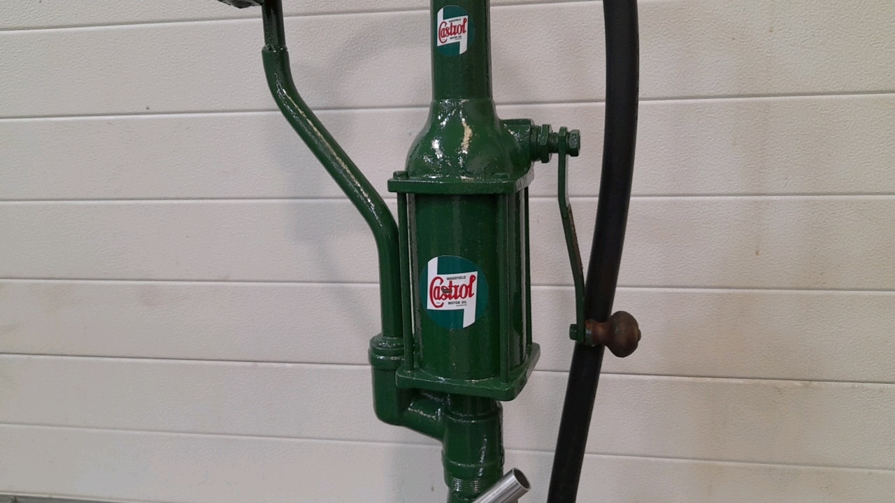 Lot 7 - CASTROL PUMP AND CONICAL CAN