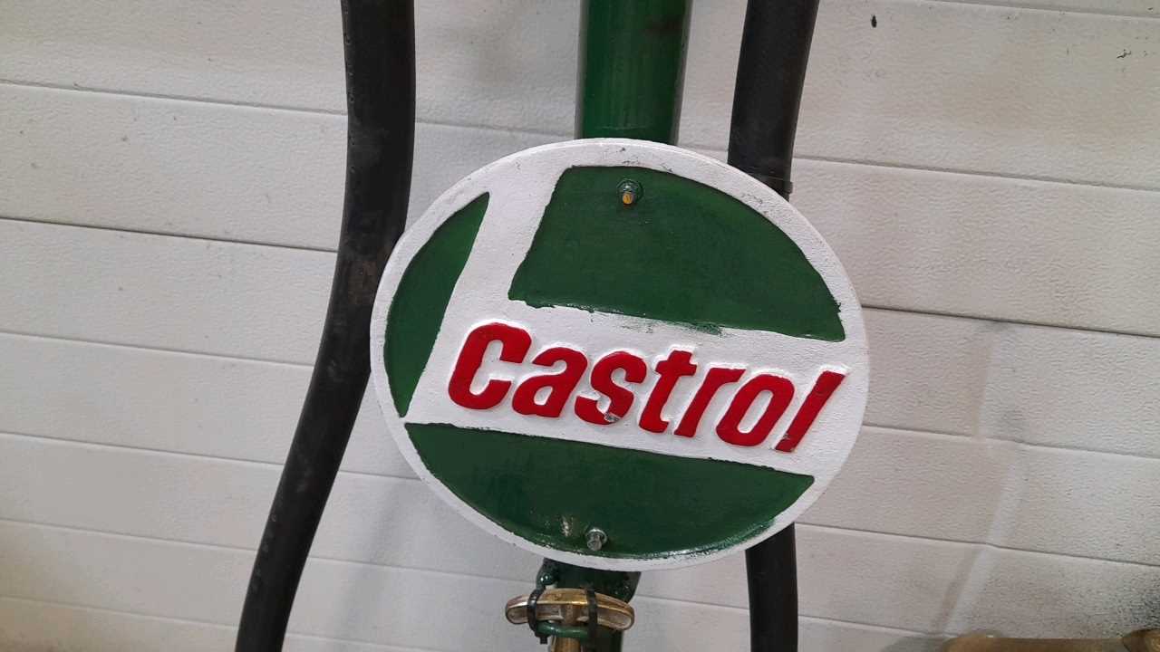 Lot 7 - CASTROL PUMP AND CONICAL CAN