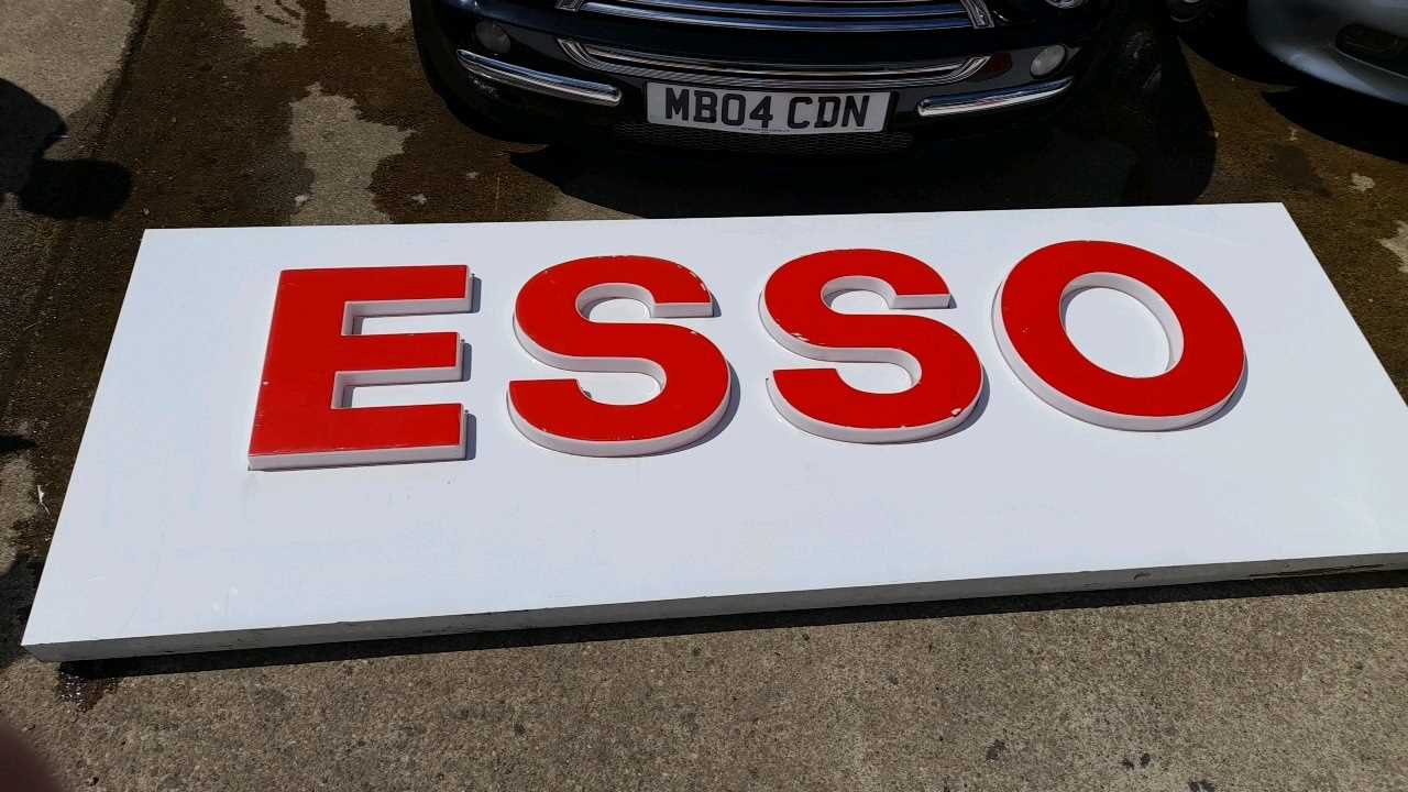 Lot 14 - ESSO LARGE ILLUMINATED SIGN 98" X 36 ( IN