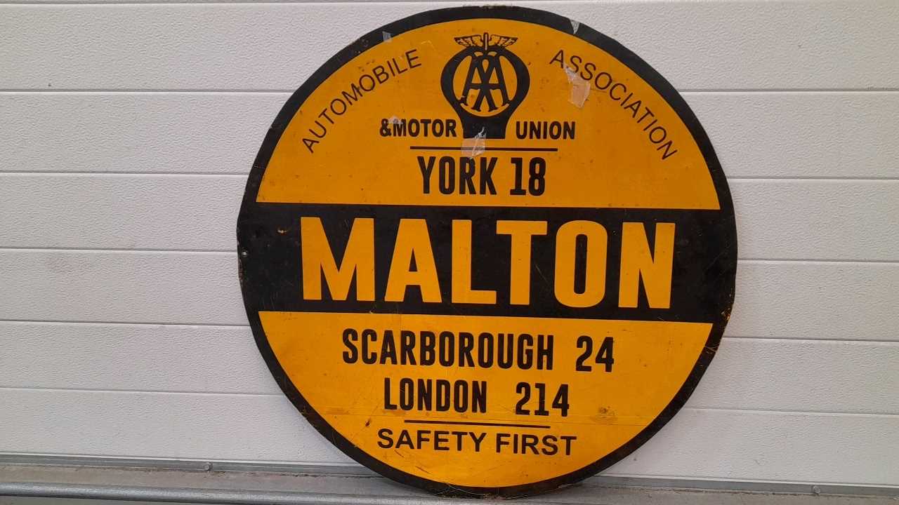 Lot 146 - AA MALTON METAL ROAD SIGN 29" DIA