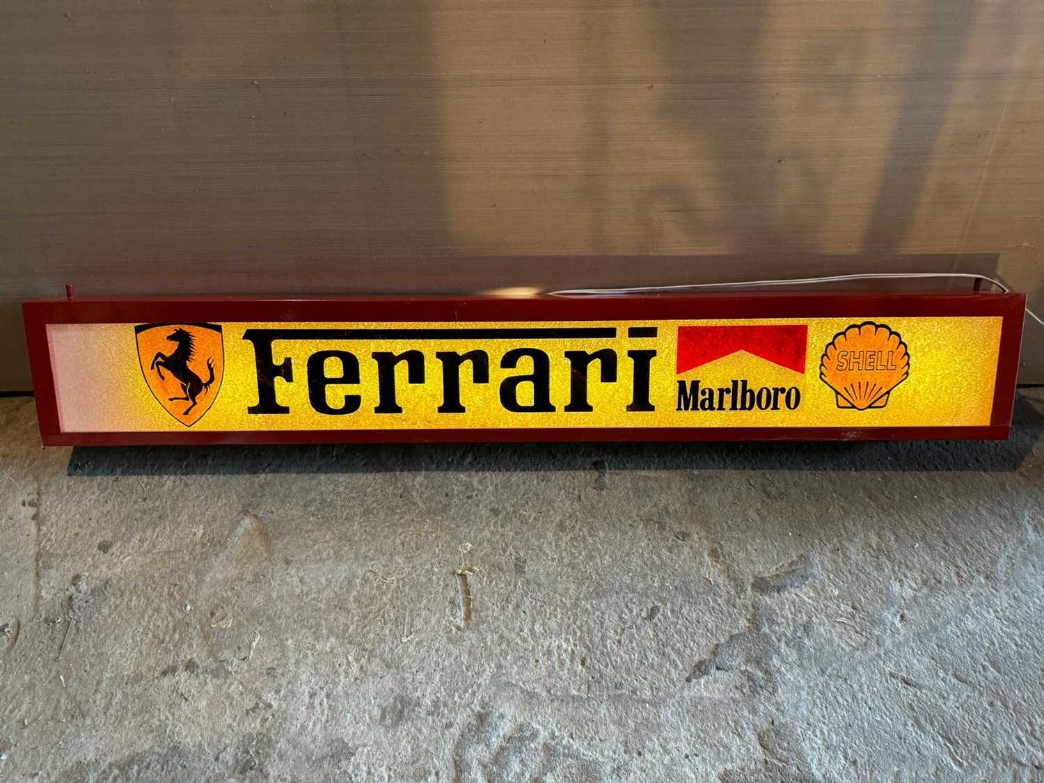 Lot 418 - FERRARI LIGHT UP SIGN 52" X 8"