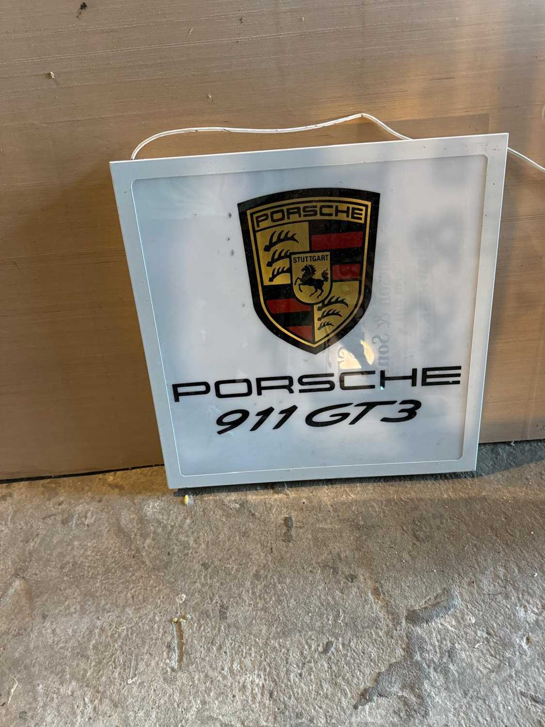 Lot 460 - PORSCHE LIGHT UP SIGN 24" X 24"