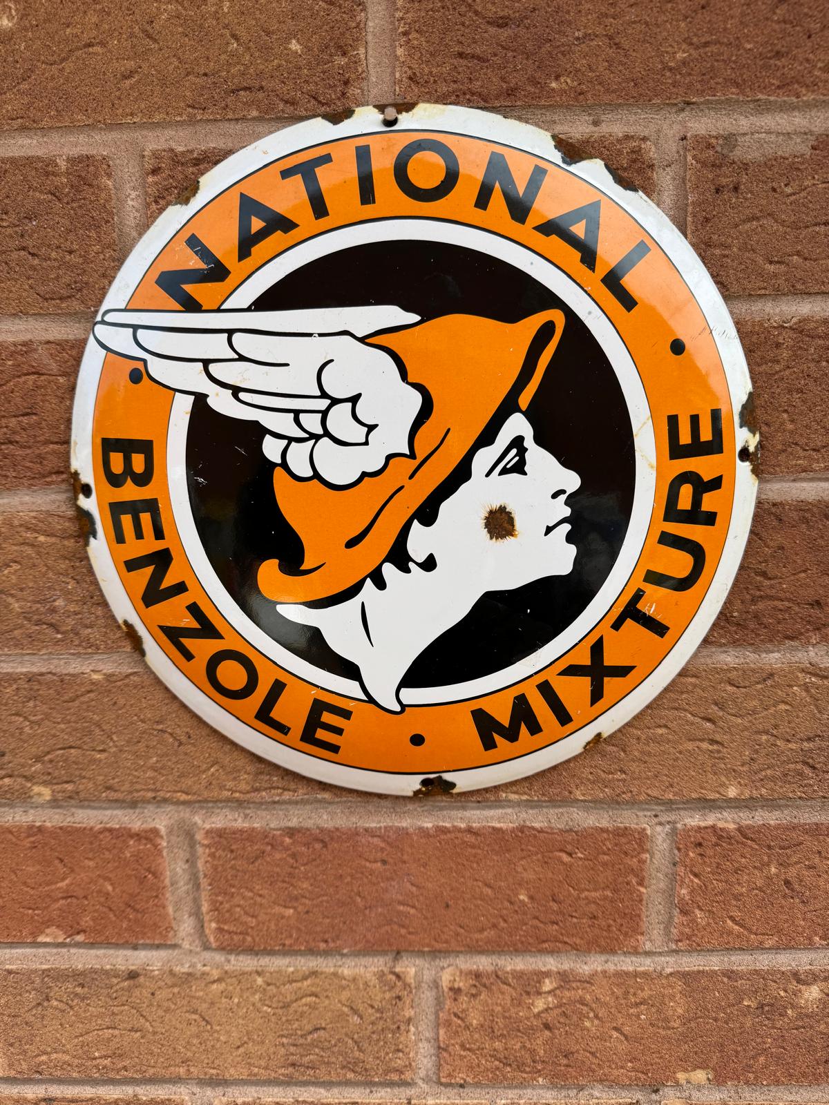Lot 37 - ENAMEL NATIONAL BENZOLE SIGN
