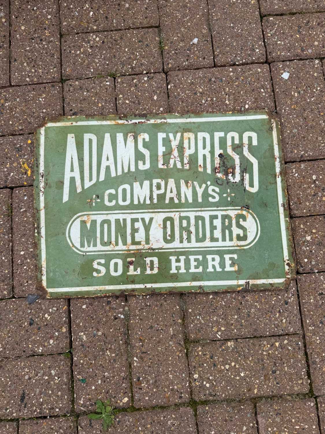 Lot 161 - ADAMS EXPRESS COMPANY'S SIGN 13" X 18"