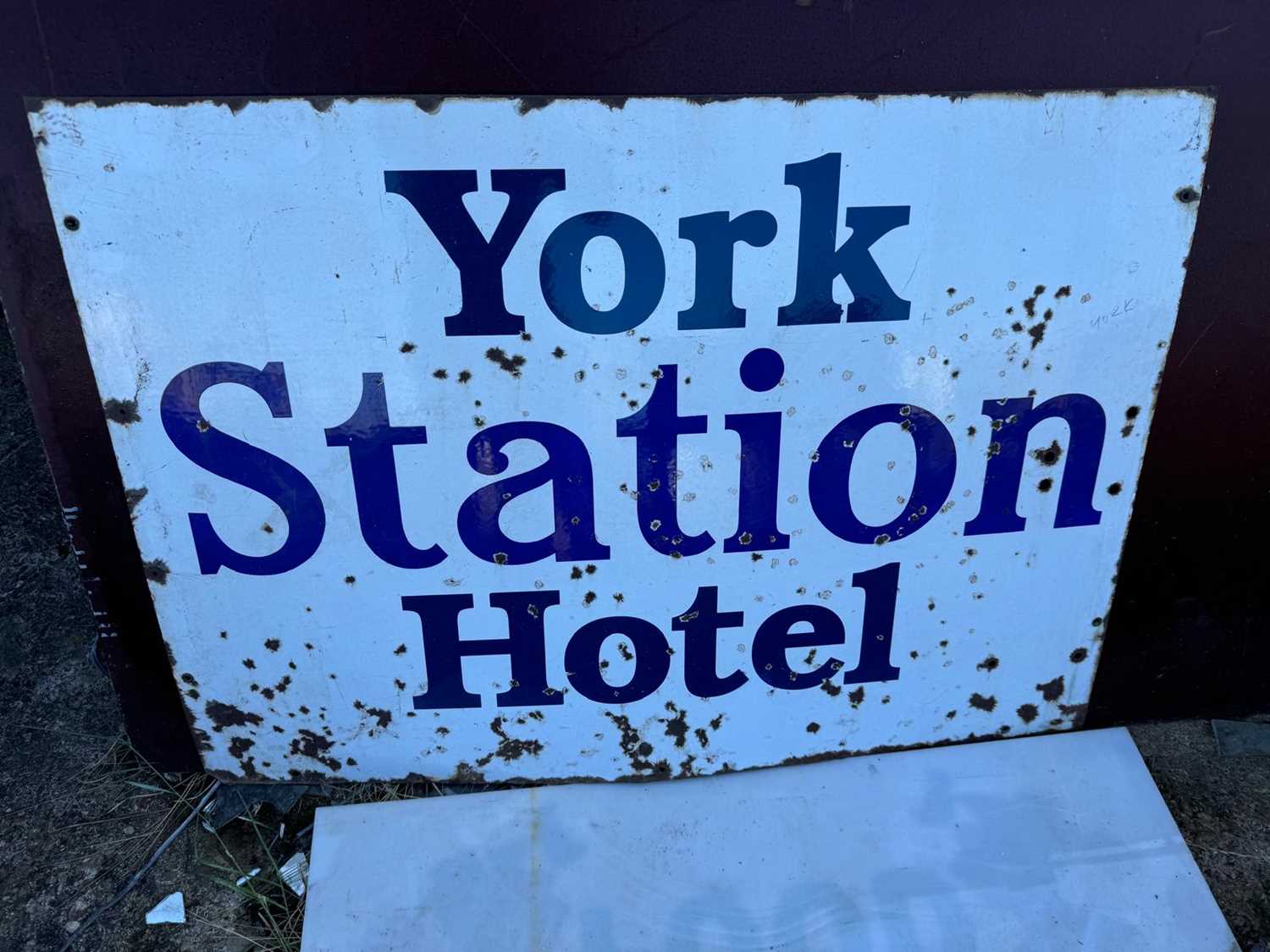 Lot 567 - YORK STATION ENAMEL SIGN 40" x 28"