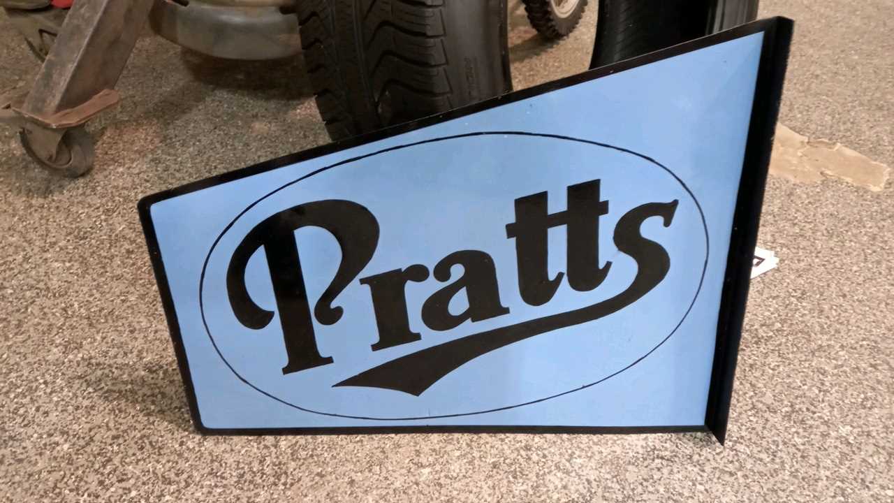 Lot 257 - PAINTED STEEL DOUBLE SIDED PRATTS SIGN