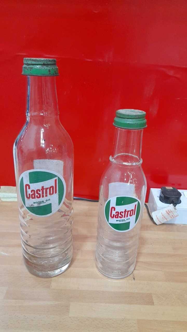 Lot 185 - 2X CASTROL OIL BOTTLES