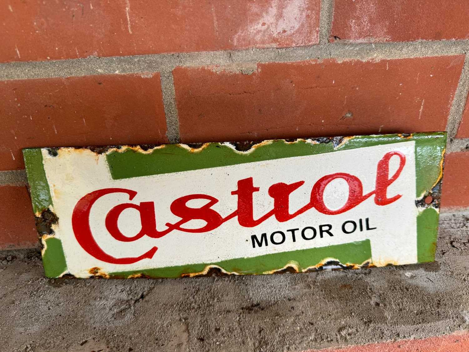 Lot 829 - CASTROL ENAMEL SIGN 12" X 4"