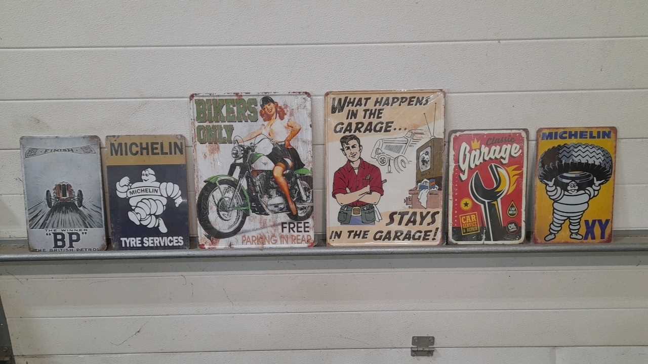 Lot 821 - SELECTION OF REPRO WALL FILLER SIGNS 12" X 8"