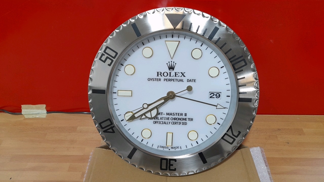 Lot 355 - OFFICIALLY - LICENSED ROLEX WALL CLOCK 13"