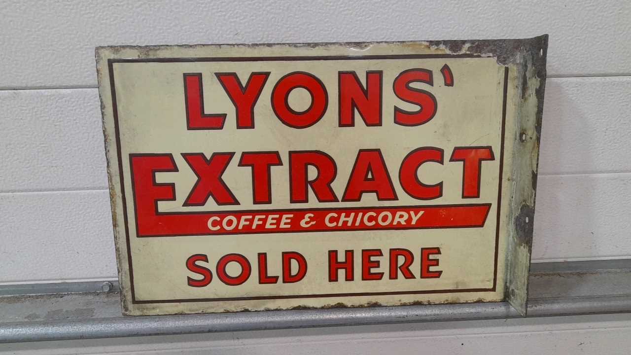 Lot 315 - LYONS EXTRACT SOLD HERE DOUBLE-SIDED ENAMEL