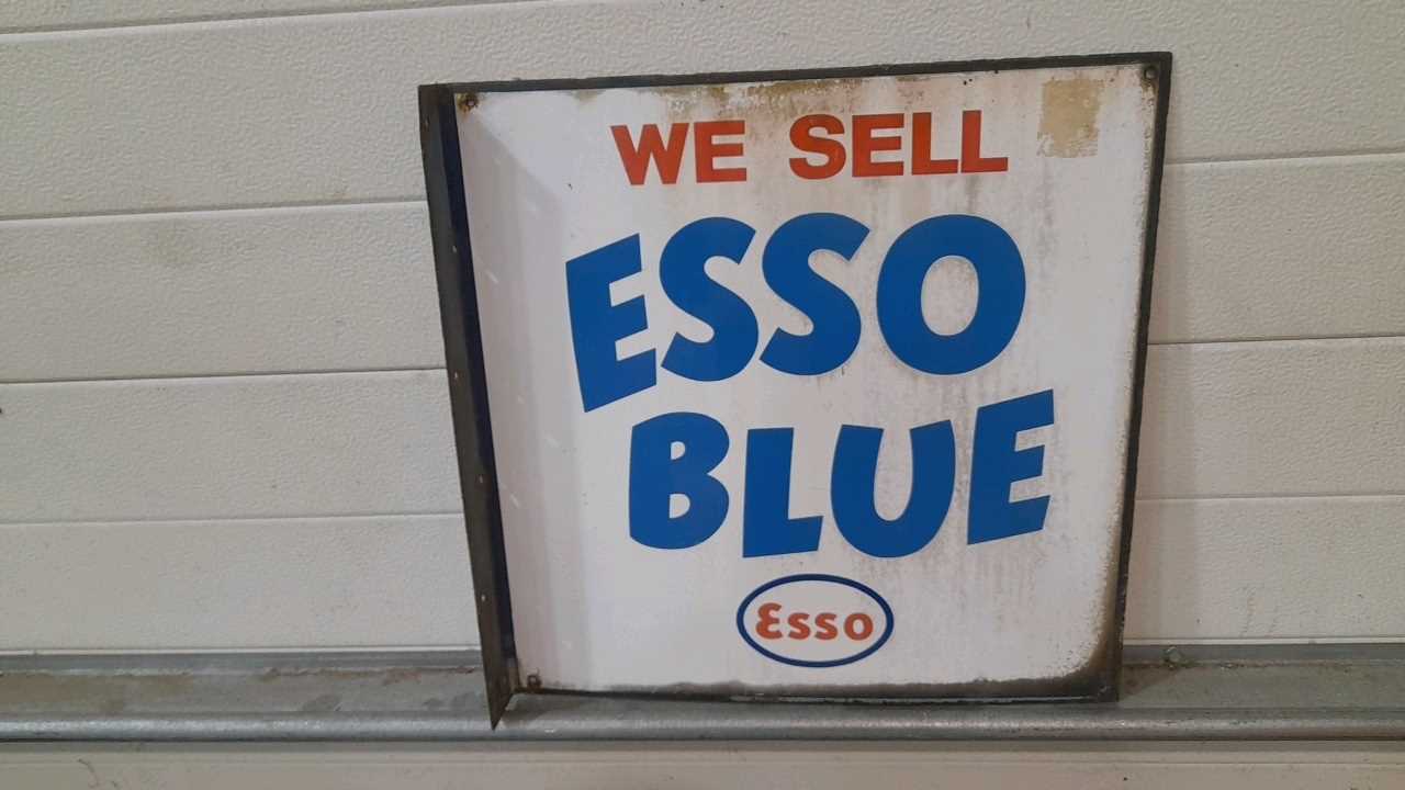 Lot 617 - WE SELL ESSO BLUE , DOUBLE SIDED ENAMEL SIGN