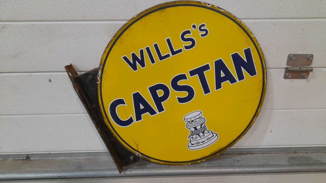 Lot 651 - WILLS'S CAPSTAN , DOUBLE SIDED ENAMEL SIGN