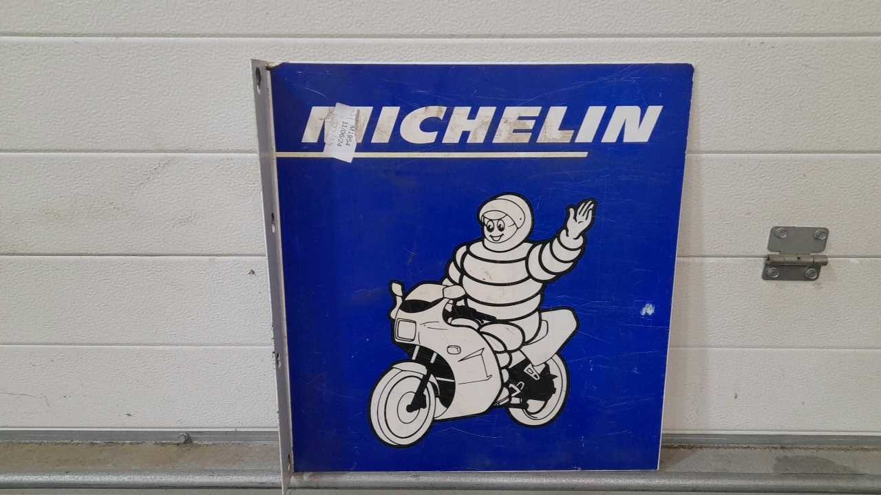 Lot 515 - MICHELIN MOTOR CYCLE , DOUBLE SIDED SIGN 19"